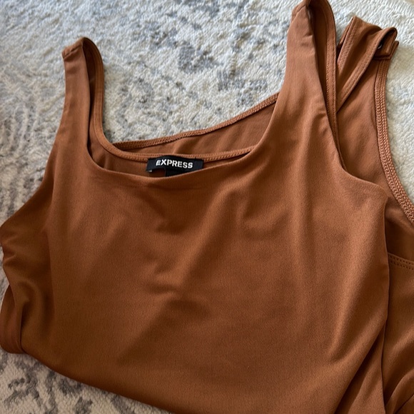 Express | Tops | Camel Colored Tank Bodysuit | Poshmark